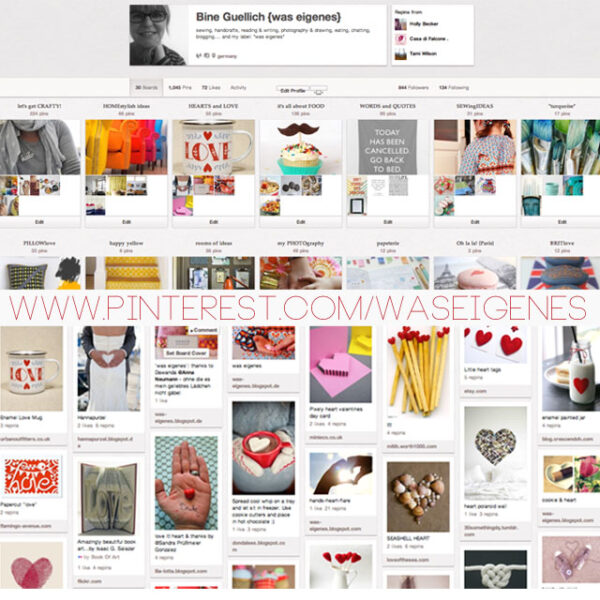 Social media Kanäle: @waseigenes auf Pinterest, Facebook und Instagram