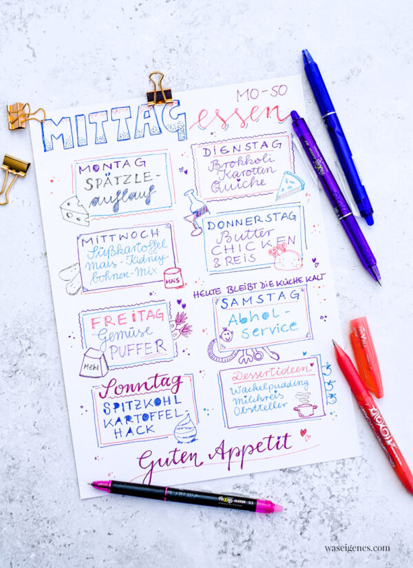 Was koche ich heute? Mein wöchentlicher Essensplan | was eigenes