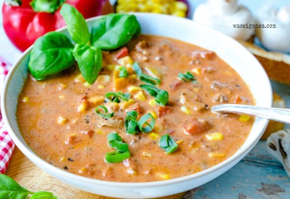 Pizzasuppe Rezept - schnelle und einfache Partysuppe