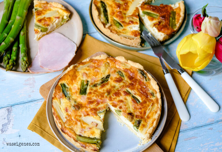 Spargelquiche mit grünem & weißem Spargel – ganz einfach