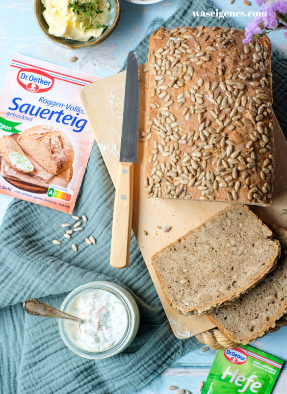 Rezept für ein Sonnenblumenkernbrot mit getrocknetem Sauerteig